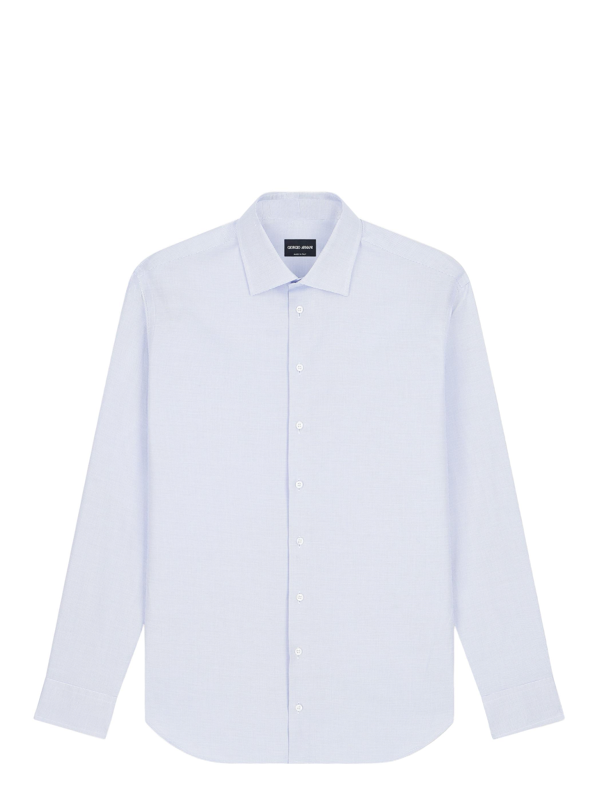 GIORGIO ARMANI regular fit shirt in micro weave cotton with french collar